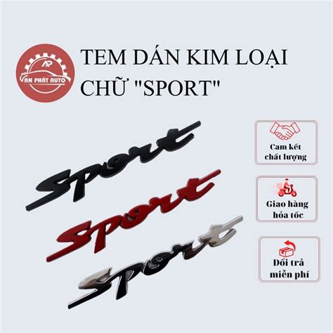 Tem Dán Xe Ô Tô Decal Sticker Dán Xe 3d Kim Loại Chữ Sports Trang