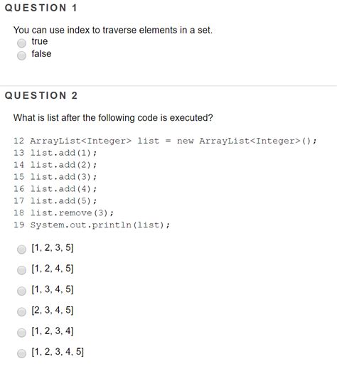 Solved You Can Use Index To Traverse Elements In A Set Chegg Com