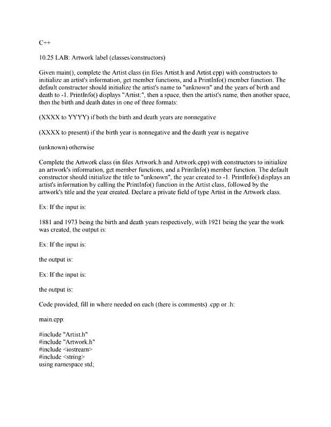 C 10 25 Lab Artwork Label Classes Constructors Given Main Compdocx
