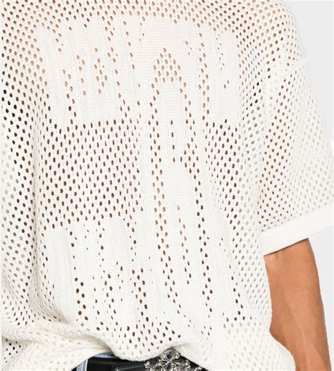 Mm6 Maison Margiela Intarsia Knit Cotton T Shirt Wdlt117