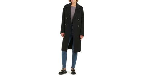 Vince Camuto Oversized Double Breasted Wool Coat In Black Lyst