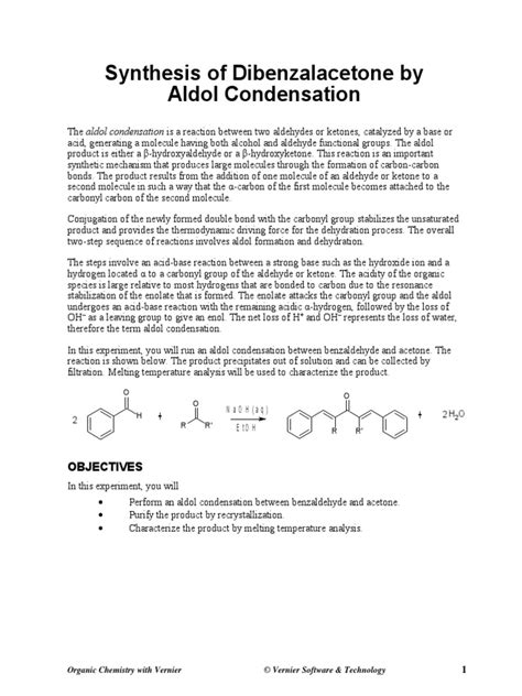 11 Synthesis Dibenzalacetone Pdf Aldehyde Ketone