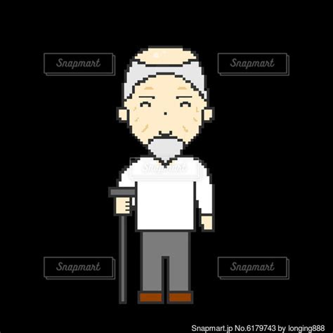 ドット絵笑顔のおじいちゃんの写真・画像素材 Snapmart（スナップマート）