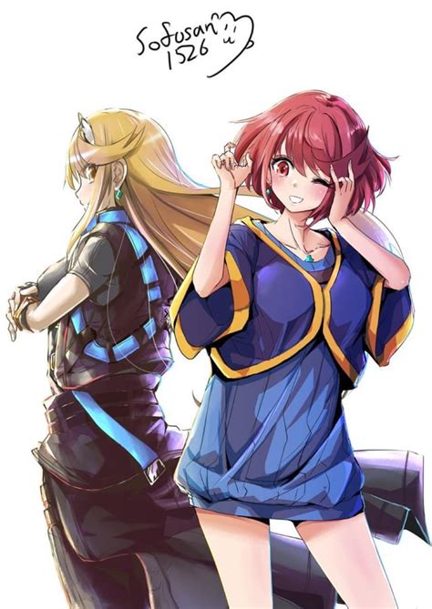 Mythra And Pyra Wearing Rexs Outfits Sofusan1526 Rxenobladechronicles