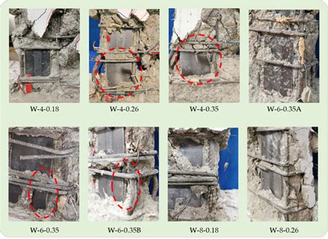 Buckling Patterns Of The Steel Sections Of The Specimens The Red