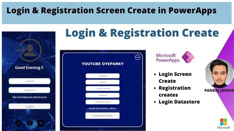 Login And Registration Screen Create In Powerapps Youtube