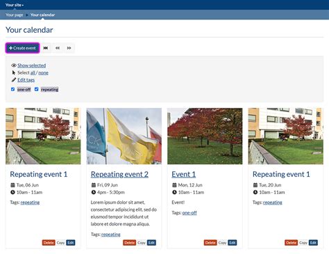 Create A Calendar Event SiteBuilder Manual IDG