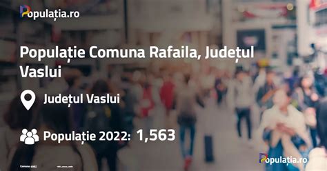 Populația Comunei Rafaila Jud Vaslui 2023 Populatia Ro
