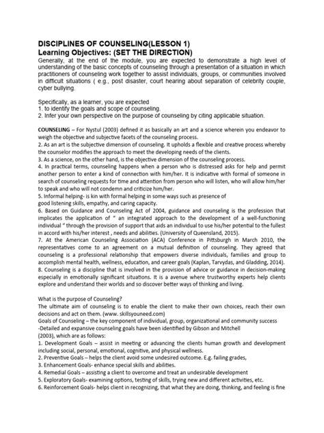 Disciplines Of Counseling Pdf Psychotherapy Interpersonal