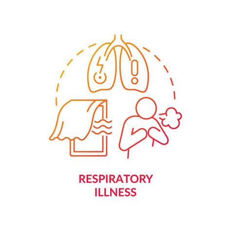 Respiratory Illness Red Gradient Concept Icon Infectious Diseases