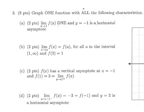 Solved 3 8 Pts Graph One Function With All The Following