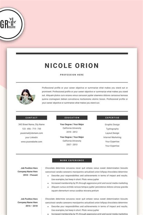 Resume Cv Template For Word A Resume Template By Gresume Cv Template