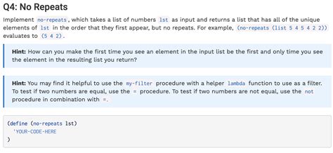 Solved Q No Repeats Implement No Repeats Which Takes A Chegg