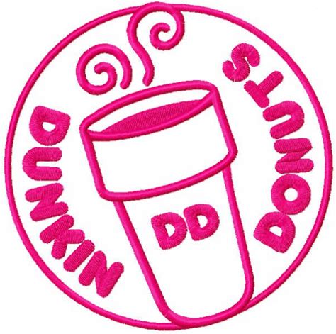 Dunkin Donuts Round One Colored Logo Embroidery Design In 2021