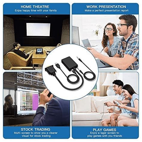 VGA To HDMI Adapter With Audio VGA Male To HDMI Female 1080P 3 5mm Audio Jack Trex Plus