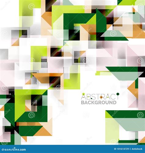 Modern Square Geometric Pattern Design On White Stock Vector