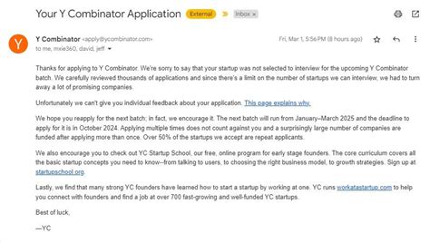 Kyle Doran 🕔🌌⚛️ On Linkedin How To Get Rejected From Y Combinator 😂