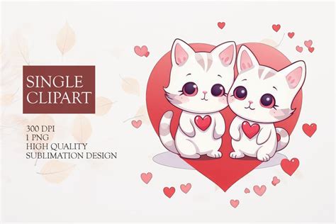 Watercolor Cute Cat Valentine Clipart Png 3231164