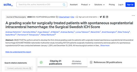 Citation Report A Grading Scale For Surgically Treated Patients With