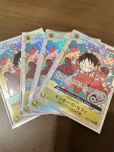 モンキー・d・ルフィ×4枚 Sr パラレル Op07 109 エッグヘッド 黄③ By メルカリ