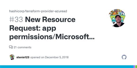 New Resource Request App Permissions Microsoft Graph Permissions · Issue 33 · Hashicorp