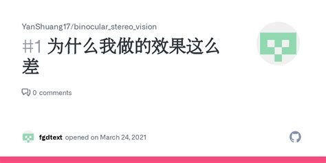 Issue Yanshuang Binocular Stereo Vision Github