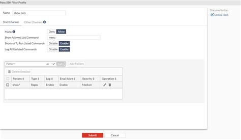 Example Ssh Filter Profiles Example Fortisra 150 Fortinet Document Library