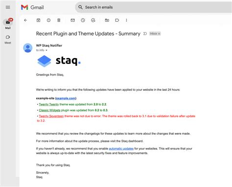 Plugintheme Update Status Via Email Notification Managed Wordpress