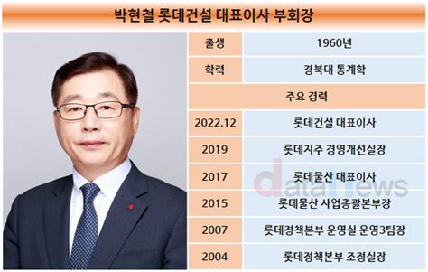박현철 롯데건설 대표 위기관리능력 돋보였다