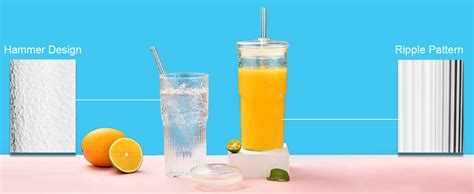 Alink Glass Cups With Lids And Straws 22 Oz High