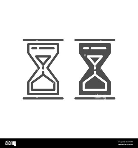 Hourglass Line And Glyph Icon Time Running In Hourglass Vector
