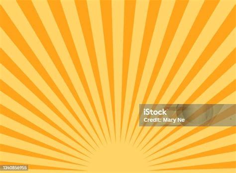 太陽光線は水平背景を照します明るいオレンジ色のバーストの背景ベクターの図 イラストレーションのベクターアート素材や画像を多数ご用意