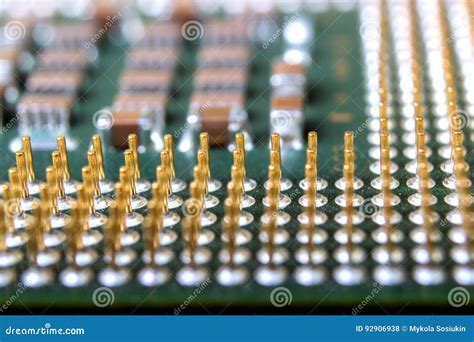 The Micro Elements Of Computer Central Processor Unit Cpu Contact Pins