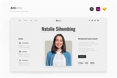 Arcane Personal Portfolio Website Hero UI Design Templates