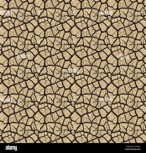 Seamless Texture Of A Dry Arid Land With Patches Of Grass Coming