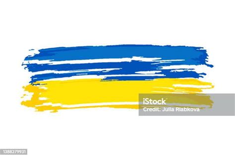 브러시는 국가의 그런 지 플래그를 그린 우크라이나의 독립 기념일 추상적 인 창조적 인 그린 그런 지 브러시 플래그 배경 고립 된 흰색 배경에 우크라이나의 국기