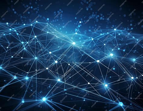 Premium Photo Abstract Network Concept With Glowing Nodes And Connections On Dark Background