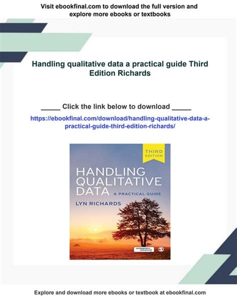 Handling Qualitative Data A Practical Guide Third Edition Richards Pdf