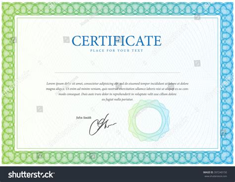 Certificate Template Diplomas Currency Vector Stock Vector Royalty