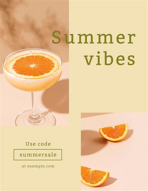 화려한 톤의 여름 판매 전단지 템플릿 무료 벡터