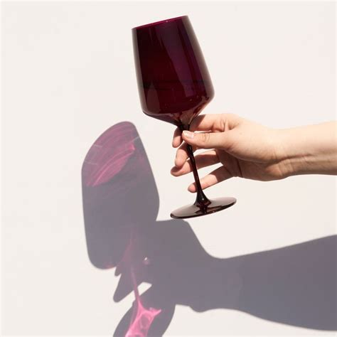 Viski Reserve Nouveau Sunset Collection Multi Colored Wine Glasses With