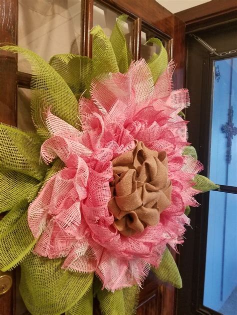 Deco Mesh Flower Wreath Spring Mesh Wreaths Burlap Flower Wreaths
