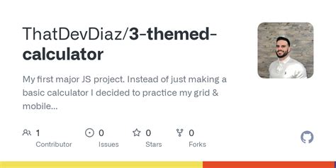 GitHub ThatDevDiaz Themed Calculator My First Major JS Project Instead Of Just Making A