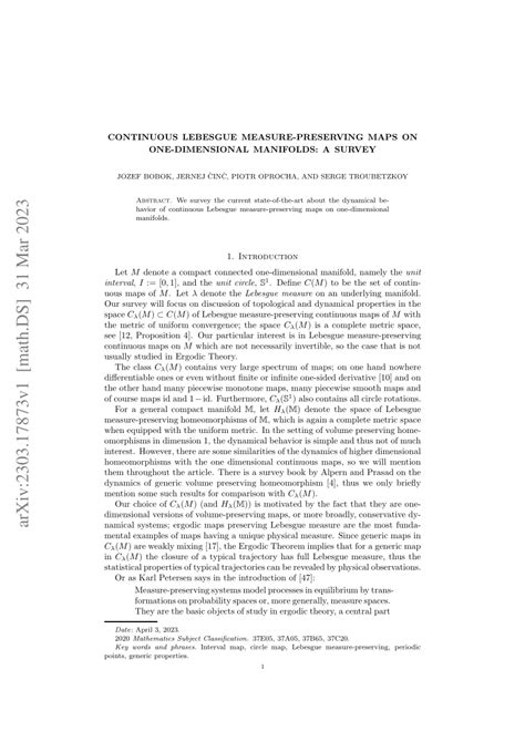 Pdf Continuous Lebesgue Measure Preserving Maps On One Dimensional