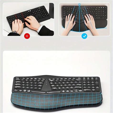JOMAA JOMAA G Wireless Split Keyboard Rechargeable Backlight Energy Saving Keyboard Ergonomic