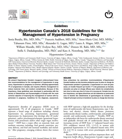 Hypertension In Pregnancy Hypertension Canada S Guidelines 2018