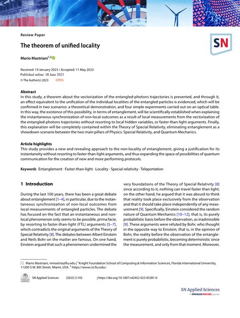Pdf The Theorem Of Unified Locality