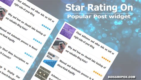 Popular Post Widget With Star Rating For Blogger Site Bloggerspice