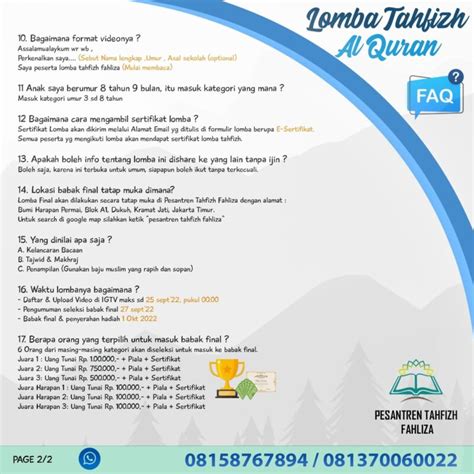Lomba Tahfizh Online Pesantren Tahfizh Fahliza