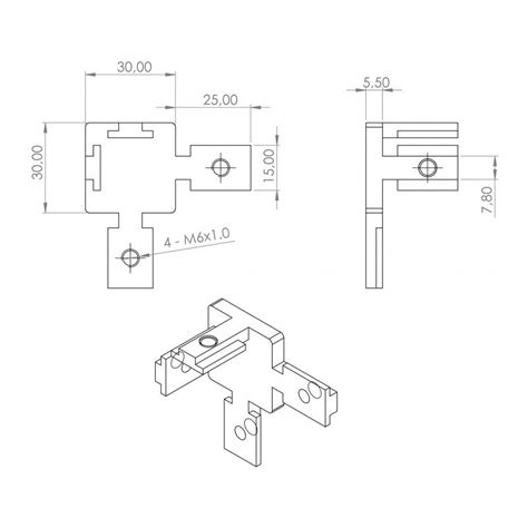 Raccord Dassemblage Interne 3 Profilés Fente De 8 Mm